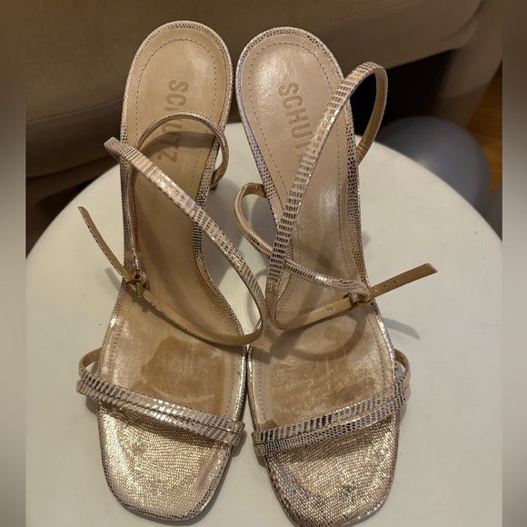 SCHUTZ | Shoes | Schutz Womens Metallic Strappy Heels | Poshmark